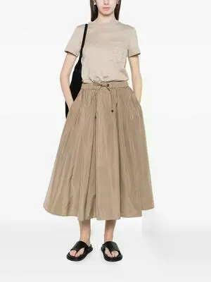 Max Mara Gathered Midi Skirt - Neutrals