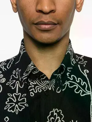 Giorgio Armani Floral-pattern Shirt - Black