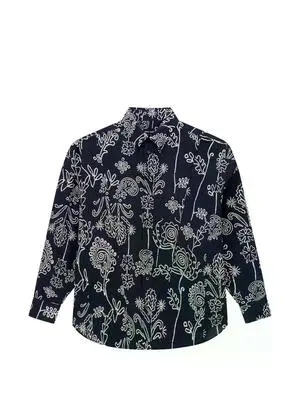 Giorgio Armani Floral-pattern Shirt - Black
