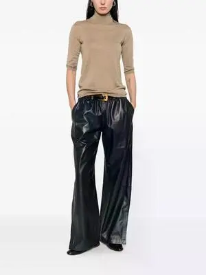 UTZON Elasticated Waist Leather Trousers