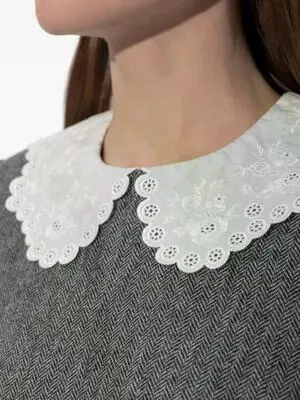 SELF-PORTRAIT Herringbone Lace Collar Mini Dress