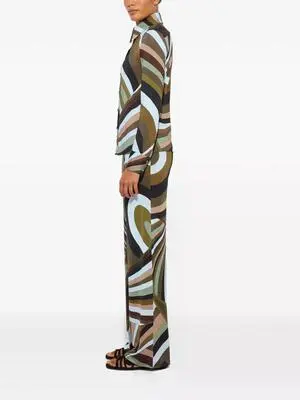 Emilio Pucci Iride-print Trousers - Brown