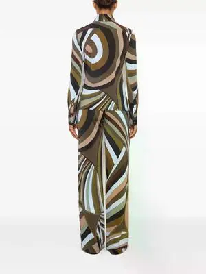 Emilio Pucci Iride-print Trousers - Brown
