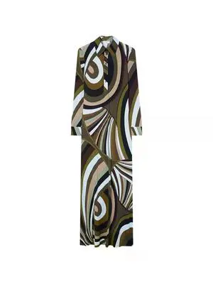 Emilio Pucci Iride-print Chemisier Dress - Green