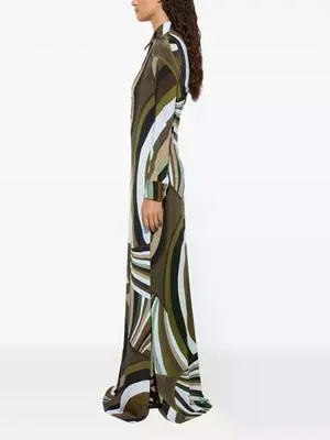 Emilio Pucci Iride-print Chemisier Dress - Green