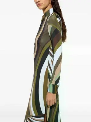 Emilio Pucci Iride-print Chemisier Dress - Green