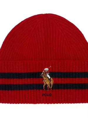 Polo Ralph Lauren Striped Beanie - Red