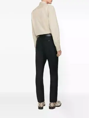 Burberry Striped Wool Mohair Tailored Trousers - Black