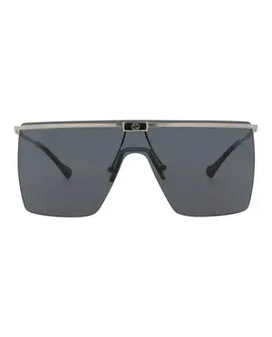 Gucci Sunglasses Shield Frame - Silver Silver Grey (gg1096s/30013075/001)