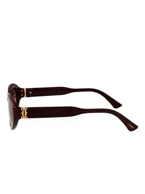 Cartier Oval-frame Sunglasses - Brown