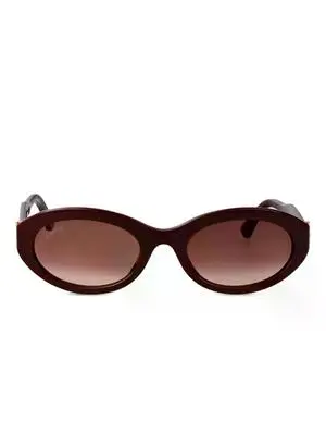 Cartier Oval-Frame Sunglasses Red