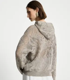 Brunello Cucinelli Sequin Detailed Hoodie - Brown