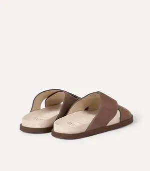 Brunello Cucinelli Suede Crossover Sandals - Brown