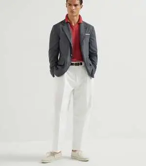 Brunello Cucinelli Cotton Polo Sweater - Red