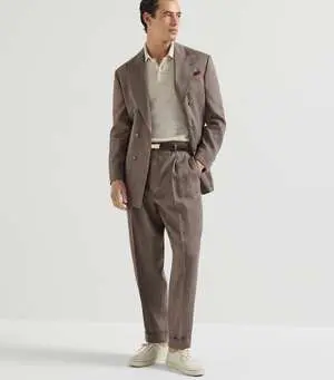 Brunello Cucinelli Linen-cotton Knitted Polo Sweater