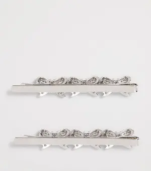 SELF-PORTRAIT Crystal-embellished Bow Hair Slides