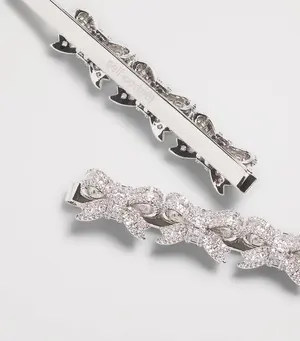 SELF-PORTRAIT Crystal-embellished Bow Hair Slides