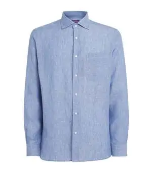 Ralph Lauren Purple Label Linen Chambray Shirt - Blue