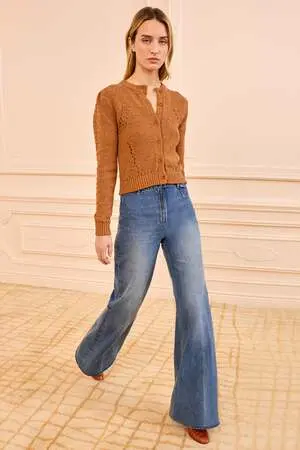 Ulla Johnson Delphina Long Sleeve Cardigan - Umber