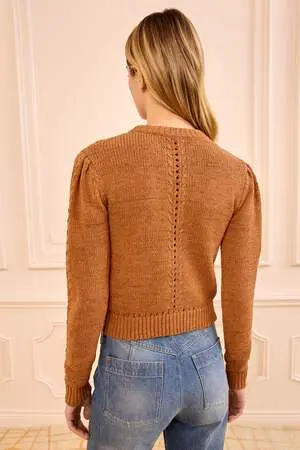 Ulla Johnson Delphina Long Sleeve Cardigan - Umber