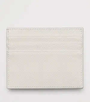 Prada Saffiano Leather Card Holder - Neutral