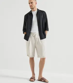 Brunello Cucinelli Suede Crossover Sandals
