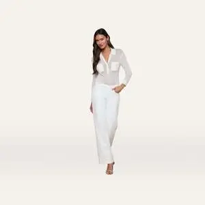 L'Agence Carine Pointelle Knit Top - Ivory