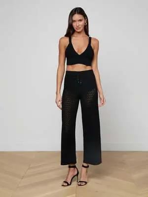 L'Agence Reverie Pointelle Knit Bralette - Black