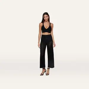 L'AGENCE Reverie Pointelle Knit Bralette - Black