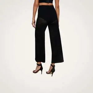L'AGENCE Gaelle Pointelle Knit Pants - Black