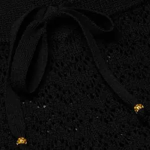 L'AGENCE Gaelle Pointelle Knit Pants - Black