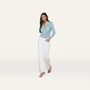 L'Agence Carine Pointelle Knit Top - Light Blue