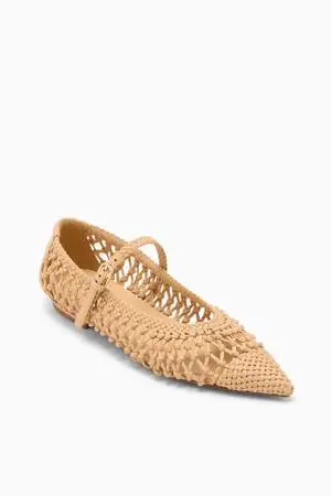 Ulla Johnson Gracie Hand Knotted Ballet Flat - Miele