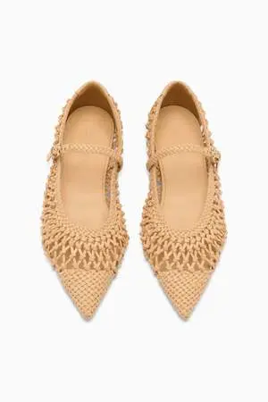 Ulla Johnson Gracie Hand Knotted Ballet Flat - Miele
