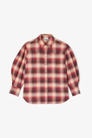 GANNI Shirt With Draped Knot Detail - Pink
