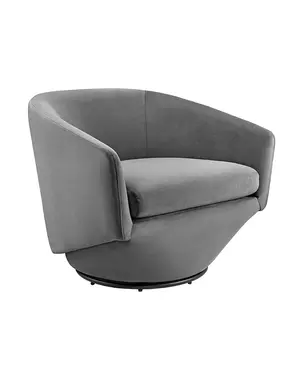 MODWAY Series Performance Velvet Fabric Swivel Chair - Gray