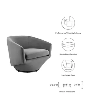 MODWAY Series Performance Velvet Fabric Swivel Chair