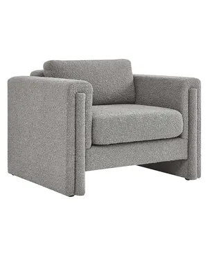MODWAY Visible Boucle Fabric Armchair - Light Gray