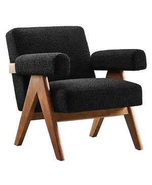MODWAY Lyra Boucle Fabric Armchair - Black