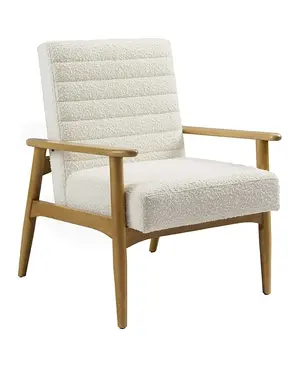MODWAY Jensen Boucle Fabric Accent Chair - Ivory