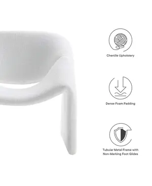 MODWAY Vivi Chenille Upholstered Accent Chair - Frost