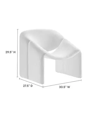 MODWAY Vivi Chenille Upholstered Accent Chair - Frost