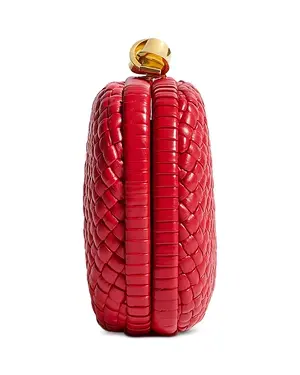 Bottega Veneta Soft Knot Intrecciato Box Clutch - Cardinal/muse Brass