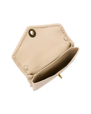 Bottega Veneta Knot Lock Intrecciato Leather Crossbody Bag - Ecru/muse Brass