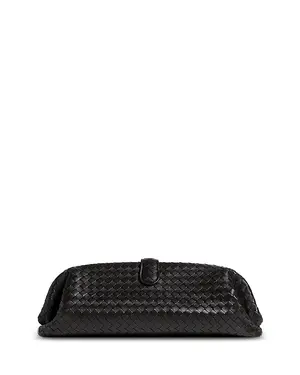 Bottega Veneta Lauren 1979 Intrecciato Leather Clutch - Espresso/brass