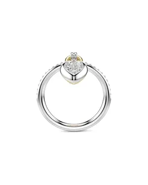 SWAROVSKI Idyllia Heart Charm Motif Ring - Pink