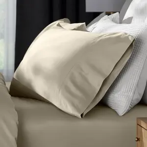BOLL & BRANCH Percale Hemmed Sheet Set, California King - Oak