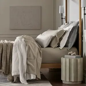 BOLL & BRANCH Percale Hemmed Sheet Set, California King - Oak