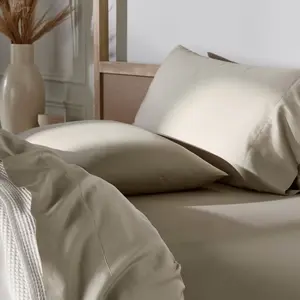 BOLL & BRANCH Percale Hemmed Sheet Set, California King - Oak
