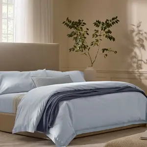 BOLL & BRANCH Percale Hemmed Sheet Set, Full - Hydrangea